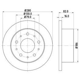 DON Bremsscheibe PCD19442 hinten rechts links voll 280mm f&uuml;r PEUGEOT FIAT CITRO&Euml;N 4249E7 71740117 4249A2