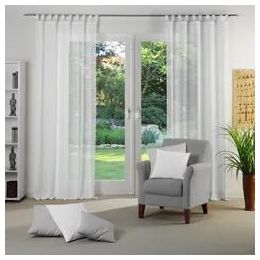Vorhang WIRTH "Sunday" Gr. 3, wei&szlig;, B:141cm H:225cm, Jacquard, Baumwolle, Polyester, Gardinen, nach Ma&szlig;