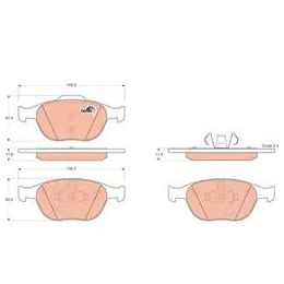TRW Bremsbelagsatz, Scheibenbremse GDB1532 vorne rechts links f&uuml;r FORD USA 2T1J-2K021-AA 1360303 2T1Z2001C