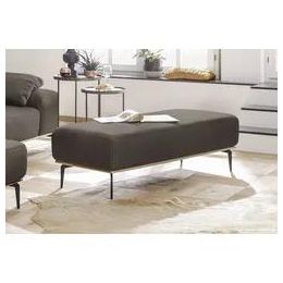 Polsterhocker W.Schillig "run", braun (stone w82), B:150cm H:46cm T:60cm, Flachgewebe W82 Q2 (74% Polyacryl, 26% Polyester), Hocker, Polsterhocker, mit Holzsockel, F&uuml;&szlig;e in Schwarz pulverbeschichtet, Breite 150 cm