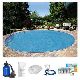 Rundpool Clear Pool "PREMIUM IBIZA", wei&szlig;, H:120cm &Oslash;:350cm, Schwimmbecken, Rundpool, inkl. umfangreichem Zubeh&ouml;r f&uuml;r den Badespa&szlig; im eigenen Garten