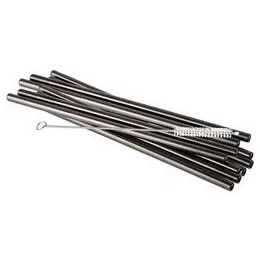 Trinkhalme APS, schwarz, L:21,5cm, Edelstahl, K&uuml;chenhelfer-Sets, 10 Trinkhalme aus Edelstahl + Reinigungsb&uuml;rste