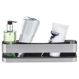 Organizer Blomus "NEXIO", silber (silberfarben), B:25cm H:8,5cm T:12cm, Edelstahl, Aufbewahrungsboxen, Duschkorb, Edelstahl matt, 25 x 12 cm