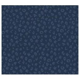 Vliestapete ARCHITECTS PAPER "Leopard", blau (blau metallic), B:0,53m L:10,05m, Vinyl, Vlies, Tapeten, Ausgefallene Tapete Karl Lagerfeld Designer Metallic Tapeten modern