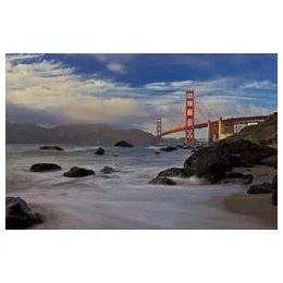 Fototapete papermoon "Photo-Art EVGENY VASENEV, GOLDEN GATE BRIDGE", bunt, B:3m L:2,23m, Vlies, Tapeten