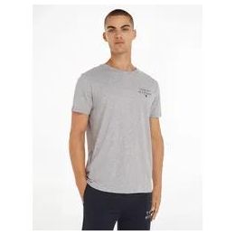 T-Shirt "CN SS TEE LOGO", Herren, Gr. M (50), grau (light, grau, heather), Single Jersey, Obermaterial: 100% Baumwolle, Tommy Hilfiger UNDERWEAR, meliert, Basic, gerade h&uuml;ftbedeckend, Rundhals, eingesetzt abgesteppt, Shirts T-Shirt, mit Tommy Hilfiger Markenlogo-Druck