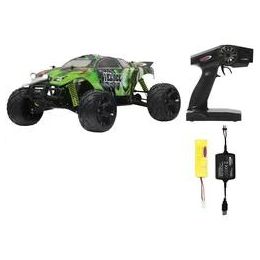 RC-Monstertruck Jamara "Veloce Monstertruck 4WD", gr&uuml;n (gr&uuml;n, schwarz), Fernlenkfahrzeuge, KinderB:32cm H:18cm, 1:10, 2,4 GHz, mit LED, B:32cm H:18cm