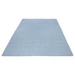 Teppich LUXOR living "Liv" Gr. 4, blau (hellblau), B:160cm H:12mm L:230cm, Baumwolle, Teppiche, Teppich, Handweb, reine Baumwolle, handgewebt, Uni-Farben, leicht meliert