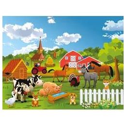 Fototapete papermoon "Farm, Bauernhof", bunt, B:2,5m L:1,86m, Vlies, Tapeten