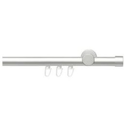 Gardinenstange Liedeco "Innenlaufgarnitur 20 mm Power Endkappe" Gr. 1, grau (aluminiumfarben), L:120cm &Oslash;:2mm, Aluminium, Gardinenstangen, Gardinenstange Komplett