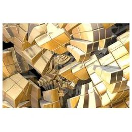 Fototapete papermoon "Fraktale goldene Treppe", bunt, B:3m L:2,23m, Vlies, Tapeten