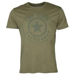 T-Shirt Top Gun "TG20212110", Damen, Gr. 48S, gr&uuml;n (oliv), Obermaterial: 100% Baumwolle, Shirts T-Shirt