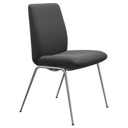 Polsterstuhl stressless "Laurel", grau (rock paloma, chrom gl&auml;nzend), B:57cm H:92cm T:59cm, Leder PALOMA: PALOMA ist ein durchgef&auml;rbtes Semianilin-M&ouml;belleder mit nat&uuml;rlicher Narbung., St&uuml;hle, Polsterstuhl, Low Back, Gr&ouml;&szlig;e L, mit Beinen aus Stahl in Chrom gl&auml;nzend