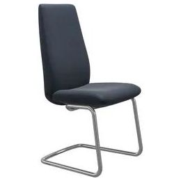 Polsterstuhl stressless "Laurel", blau (oxford blau paloma, schwarz matt), B:53cm H:105cm T:60cm, Leder PALOMA: PALOMA ist ein durchgef&auml;rbtes Semianilin-M&ouml;belleder mit nat&uuml;rlicher Narbung., St&uuml;hle, Polsterstuhl, High Back, Gr&ouml;&szlig;e L, mit Beinen aus Stahl in Schwarz matt