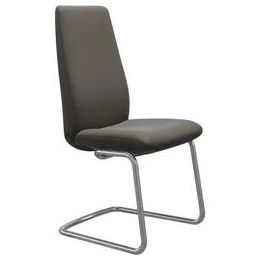 Polsterstuhl stressless "Laurel", grau (metal grau paloma, schwarz matt), B:53cm H:105cm T:60cm, Leder PALOMA: PALOMA ist ein durchgef&auml;rbtes Semianilin-M&ouml;belleder mit nat&uuml;rlicher Narbung., St&uuml;hle, Polsterstuhl, High Back, Gr&ouml;&szlig;e L, mit Beinen aus Stahl in Schwarz matt