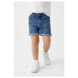 Jeansshorts KIDS Only "KONPHINE", M&auml;dchen, Gr. 140, N-Gr, blau (medium, blau denim), Denim/Jeans, Obermaterial: 99% Baumwolle, 1% Elasthan, unifarben, regular fit kurz, Jeans Jeansshorts