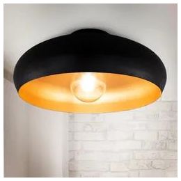 B.K.LICHT Deckenleuchte, gold (schwarz, goldfarben), 1, &Oslash; 39,5cm H: 17,5cm, Leuchten, LED Deckenlampe Retro schwarz-gold Wohnzimmer Flur Schlafzimmer E27, Deckenleuchte