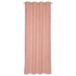 Vorhang Esprit "Harp", rosa (ros&eacute;), B:140cm H:250cm, Microfaser, Polyester, Gardinen, HxB: 250x140, Blickdicht, mit Lederlabel, (BxH) 140 x 250 cm