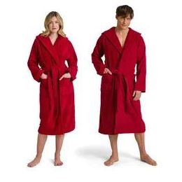 M&ouml;ve Unisex-Bademantel M&Ouml;VE "Superwuschel Kapuze, ideal f&uuml;r Sauna & Spa, Hotelbademantel" Gr. XS, rot (ruby), L:120cm, Walkfrottier, Hausm&auml;ntel, in Uni