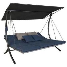 Hollywoodschaukel "Luxus Smart denim", blau (blau, blau), B:210cm H:160cm T:145cm, Obermaterial: 100% Polyester, Angerer FREIZEITM&Ouml;BEL, Hollywoodschaukeln, BxTxH: 210x145x160 cm