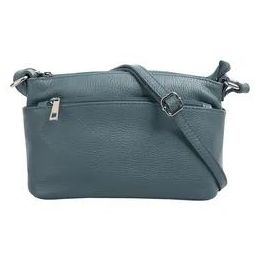 Umh&auml;ngetasche CLUTY, Damen, Gr. B/H/T: 27cm x 15cm x 6cm onesize, blau, Leder, unifarben, Taschen Umh&auml;ngetasche, echt Leder, Made in Italy