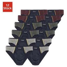 Slip Le Jogger, Herren, Gr. 3, 12 Stk., blau (marine), Jersey, Obermaterial: 100% Baumwolle, unifarben, k&ouml;rpernah, Unterhosen Slip, mit Farbhighlights