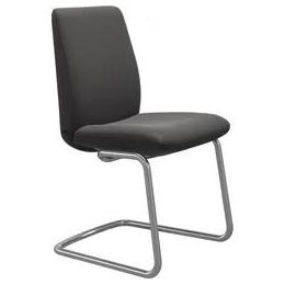 Polsterstuhl stressless "Laurel", grau (rock paloma, schwarz matt), B:53cm H:92cm T:59cm, Leder PALOMA: PALOMA ist ein durchgef&auml;rbtes Semianilin-M&ouml;belleder mit nat&uuml;rlicher Narbung., St&uuml;hle, Polsterstuhl, Low Back, Gr&ouml;&szlig;e L, mit Beinen aus Stahl in Schwarz matt