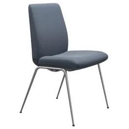 Polsterstuhl stressless "Laurel", blau (sparrow blau paloma, chrom gl&auml;nzend), B:57cm H:92cm T:59cm, Leder PALOMA: PALOMA ist ein durchgef&auml;rbtes Semianilin-M&ouml;belleder mit nat&uuml;rlicher Narbung., St&uuml;hle, Polsterstuhl, Low Back, Gr&ouml;&szlig;e L, mit Beinen aus Stahl in Chrom gl&auml;nzend