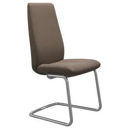 Polsterstuhl stressless "Laurel", braun (mole batick, schwarz matt), B:53cm H:105cm T:60cm, Leder BATICK: BATICK ist ein leicht korrigiertes, durchgef&auml;rbtes und genarbtes M&ouml;belleder, bei dem die meisten Unebenheiten und Spuren in der Regel entfernt wurden., St&uuml;hle, Polsterstuhl, High Back, Gr&ouml;&szlig;e L, mit Beinen aus Stahl in Schwarz matt