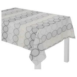 Tischdecke WIRTH "ZIRBELLO" Gr. 5, grau (hellgrau), B:130cm L:220cm, Baumwolle, Polyester, Tischdecken, Tischdecke