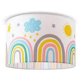 Paco Home Deckenleuchte "Tweet 462", wei&szlig;, 1, &Oslash; 45,5cm H: 29,5cm, Leuchten, Lampe Kinderzimmer Deckenlampe Regenbogen Sonne Wolken Sterne E27, Kinderlampe