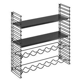 Wandregal Metaltex "Tomado Regal", schwarz, Regale, Wandregal, f&uuml;r 12 Weinflaschen
