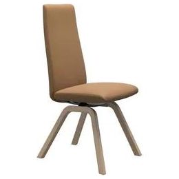 Polsterstuhl stressless "Laurel", braun (taupe paloma, eiche natur), B:49cm H:105cm T:60cm, Leder PALOMA: PALOMA ist ein durchgef&auml;rbtes Semianilin-M&ouml;belleder mit nat&uuml;rlicher Narbung., St&uuml;hle, Polsterstuhl, High Back, Gr&ouml;&szlig;e M, mit schr&auml;ggestellten Beinen in Eiche natur