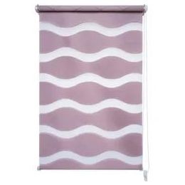 Doppelrollo Liedeco "Wave" Gr. 5, rosa (altrosa), B:60cm H:150cm, Metall, Polyester, Rollos, Klemmfix-DUO-Rollo, Doppelrollo "Wave"