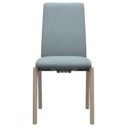 Polsterstuhl stressless "Laurel", blau (aqua dinamica, eiche gekalkt), B:57cm H:92cm T:59cm, Microfaser DINAMICA (88% Polyester, 12% Polyurethan), St&uuml;hle, Polsterstuhl, Low Back, Gr&ouml;&szlig;e M, mit abgerundeten Beinen in Eiche gekalkt