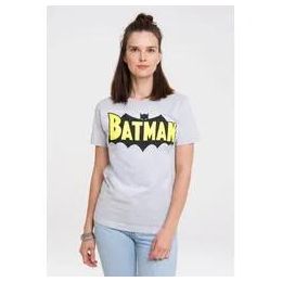 T-Shirt logoshirt "Batman Wings", Damen, Gr. S, grau (grau, meliert), 100% Baumwolle, bedruckt, normal, Rundhals, Shirts T-Shirt, mit trendigem Superhelden-Print