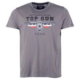 T-Shirt Top Gun "TG20213022", Damen, Gr. 50M, grau (schwarz anthra), Obermaterial: 100% Baumwolle, Shirts T-Shirt