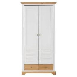 Garderobenschrank OTTO HOME "Ayanna", wei&szlig; (wei&szlig;, honig), B:94cm H:183cm T:39cm, Massivholz, Schr&auml;nke, Garderobenschrank, Breite 94 cm, 2-t&uuml;rig, aus massiver Kiefer, FSC