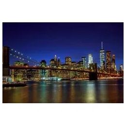 Fototapete papermoon "BROOKLYN BRIDGE-NEW YORK CITY SKYLINE", bunt, B:3m L:2,23m, Vlies, Tapeten