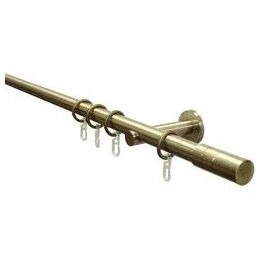 Gardinenstange Gardinia "Set Metall" Gr. 1, gold (antikmessingfarben), L:120cm &Oslash;:20mm, Metall, Gardinenstangen, 1-Lauf