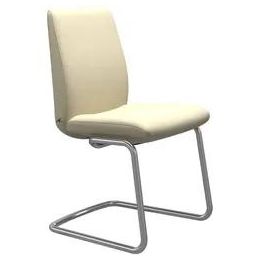 Polsterstuhl stressless "Laurel", beige (vanilla paloma, schwarz matt), B:53cm H:92cm T:59cm, Leder PALOMA: PALOMA ist ein durchgef&auml;rbtes Semianilin-M&ouml;belleder mit nat&uuml;rlicher Narbung., St&uuml;hle, Polsterstuhl, Low Back, Gr&ouml;&szlig;e L, mit Beinen aus Stahl in Schwarz matt