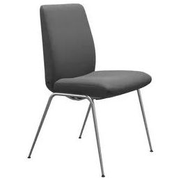 Polsterstuhl stressless "Laurel", grau (grau batick, chrom gl&auml;nzend), B:57cm H:92cm T:59cm, Leder BATICK: BATICK ist ein leicht korrigiertes, durchgef&auml;rbtes und genarbtes M&ouml;belleder, bei dem die meisten Unebenheiten und Spuren in der Regel entfernt wurden., St&uuml;hle, Polsterstuhl, Low Back, Gr&ouml;&szlig;e L, mit Beinen aus Stahl in Chrom gl&auml;nzend