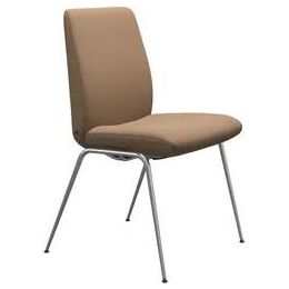 Polsterstuhl stressless "Laurel", braun (sand dinamica, chrom gl&auml;nzend), B:57cm H:92cm T:59cm, Microfaser DINAMICA (88% Polyester, 12% Polyurethan), St&uuml;hle, Polsterstuhl, Low Back, Gr&ouml;&szlig;e L, mit Beinen aus Stahl in Chrom gl&auml;nzend