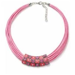Kette mit Anh&auml;nger "Salamanca", Damen, Gr. onesize, Metall, rosa (rose), Collezione Alessandro, Basic, Halsketten, mit Glassteinen
