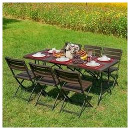 Klapptisch Garden Pleasure "Tabora", schwarz (holzoptik, schwarz), B:74,5cm H:73cm T:180cm, Tische, Klapptisch