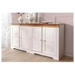 Sideboard OTTO HOME "Lisa", wei&szlig; (wei&szlig;, honig), B:158,5cm H:80cm T:35cm, Massivholz, Sideboards, Sideboard, Kommode aus massivem Kiefernholz, in 2 Breiten lieferbar