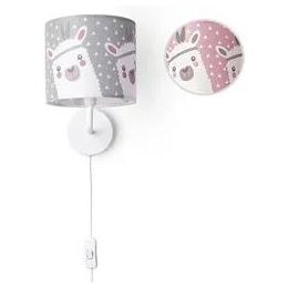 Paco Home Wandleuchte "Ela 214", wei&szlig;, 1, &Oslash; 18cm H: 26,5cm, Leuchten, Kinderlampe Wandlampe Mit Schalter &Oslash;...18cm Lama Rosa Grau Kabel 3m E14, Wandleuchte