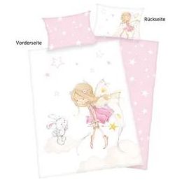 Babybettw&auml;sche Baby Best "Little Fairy", rosa, B/L: 100cm x 135cm, 1 Stk., 1 Stk., Flanell, B/L: 60cm x 40cm, Flanell, Obermaterial: 100% Baumwolle, Bettw&auml;sche, mit niedlichem Feen-Motiv