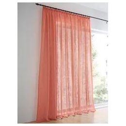 Gardine Heine HOME Gr. 4, orange (terracotta), B:140cm H:245cm, Polyester, Gardinen, Gardine