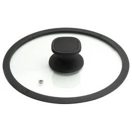 Pinti Inox Deckel PINTINOX "Pinti Pro", schwarz (transparent, edelstahlfarben, schwarz), &Oslash;:26cm, Edelstahl, Glas, Kunststoff, Deckel, Topfdeckel, mit Kunsttoffknaupf, sp&uuml;lmaschinengeeignet
